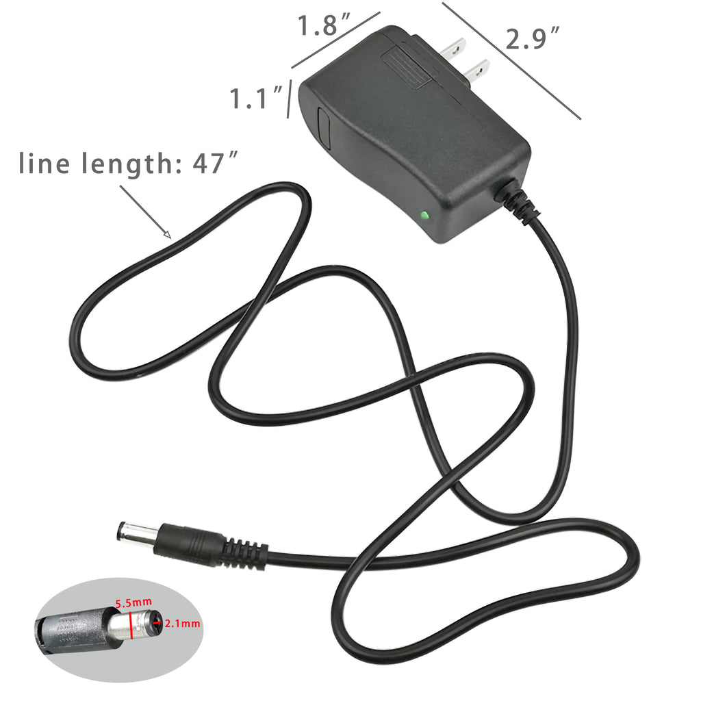 12 Volt 1 Amp 12W Power Supply Adapter100~240V AC to DC with 5.5 x 2.1 ...