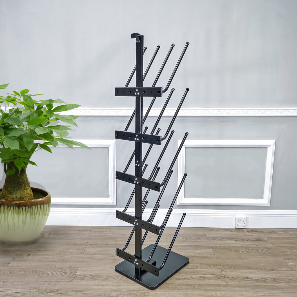 10-Pair Boots Rack 5 Tier Organizer Floor Standing Door Mount Wallmoun ...