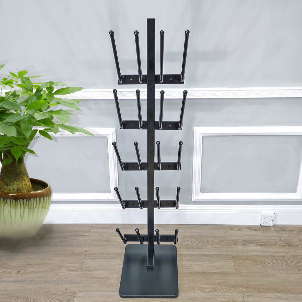 10-Pair Boots Rack 5 Tier Organizer Floor Standing Door Mount Wallmoun ...