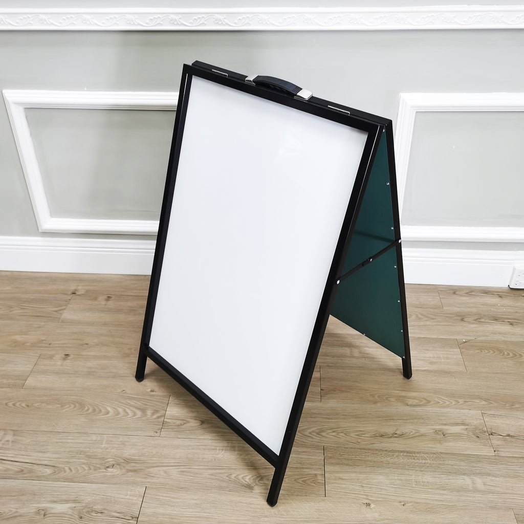Dry Erase White A-Frame Board Metal Menu Board Sidewalk Sign Advertisi ...