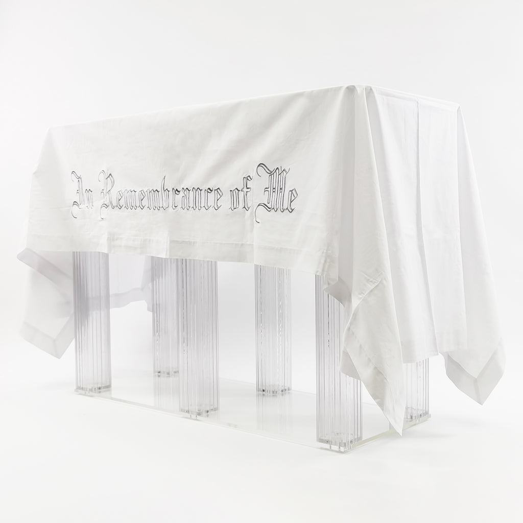 Clear Acrylic Church Holy Communion Table w/ Cover Rememberance of Me ...
