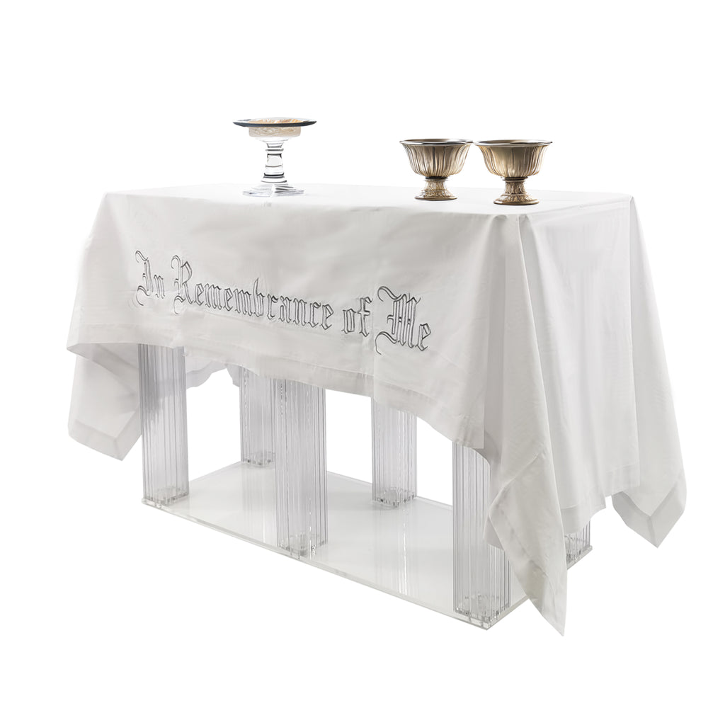 Clear Acrylic Church Holy Communion Table w/ Cover Rememberance of Me ...