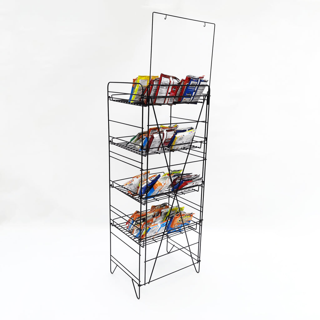 18X13X58" Beverage Rack Wire Shelf 4 level Magazine Newspaper Stand So ...