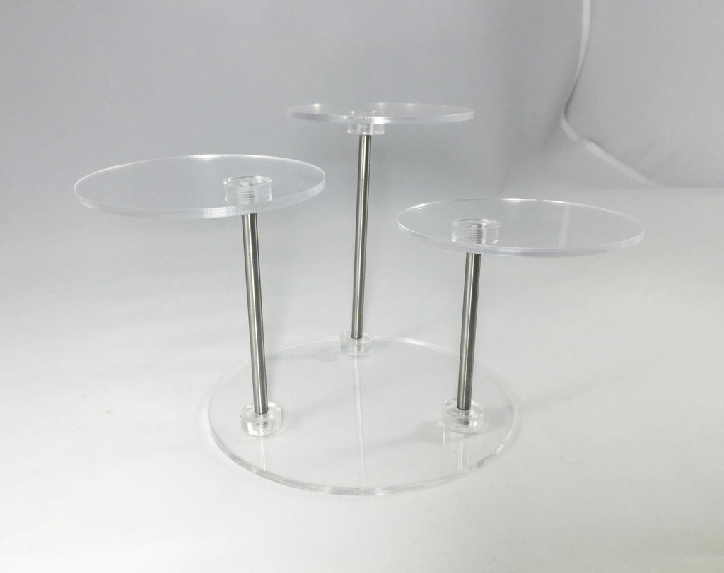 FixtureDisplays® 3-Teir Plexiglass Acrylic Stand Riser Jewelry Display