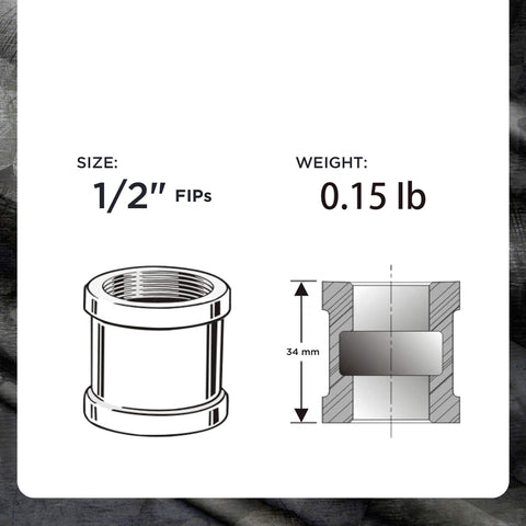 Left Right Hand Coupling_15114-STEEL – FixtureDisplays