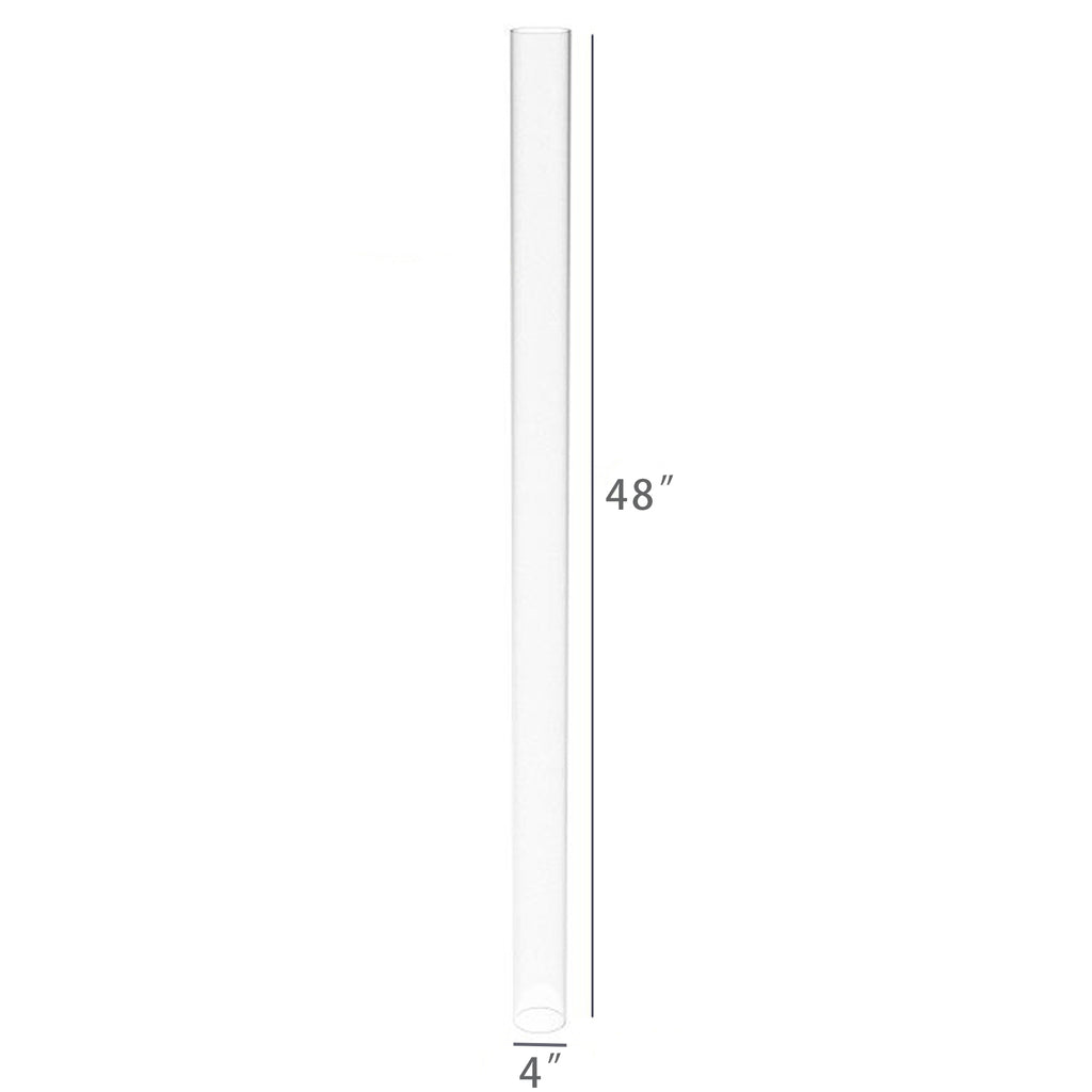 Clear Acrylic Tube 4” Diameter (3.9" exact OD) x 48" Long 5/64"(2mm) W ...