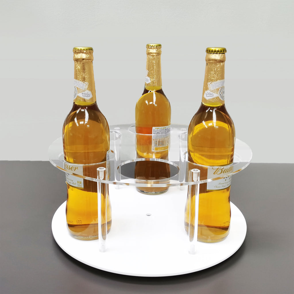 12.5x12.5x5" Countertop Clear Acrylic Rotating Syrup Organizer Wine 3 ...