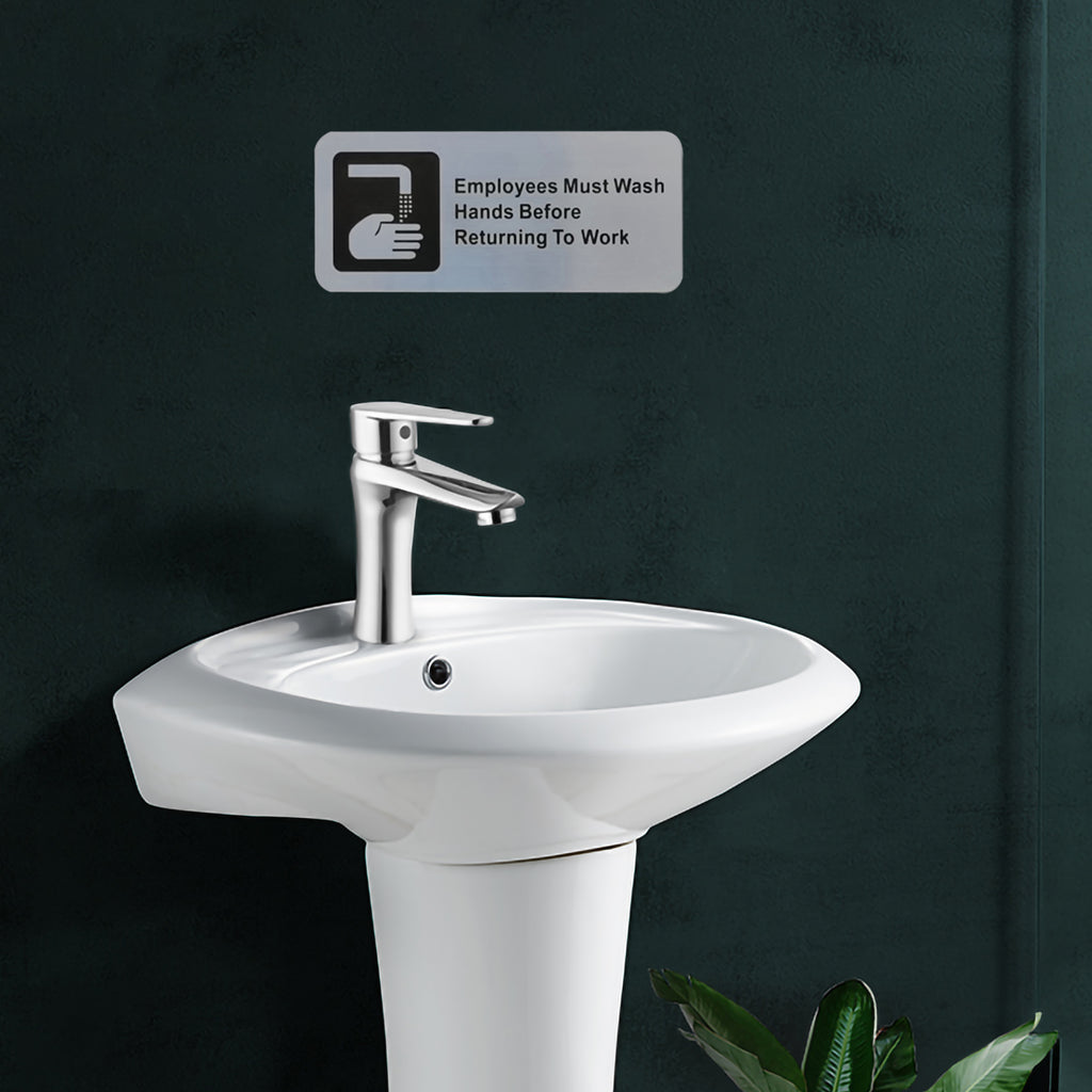 Employee MusT Wash Hands Bathroom Faucet Sign Restaurant Fast Food 7X3 ...