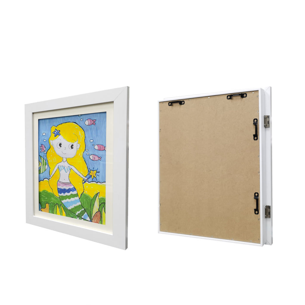 8.5 X 11" Letter Size Art Wood Picture frame Lense Mat Wallmount 3D ar ...