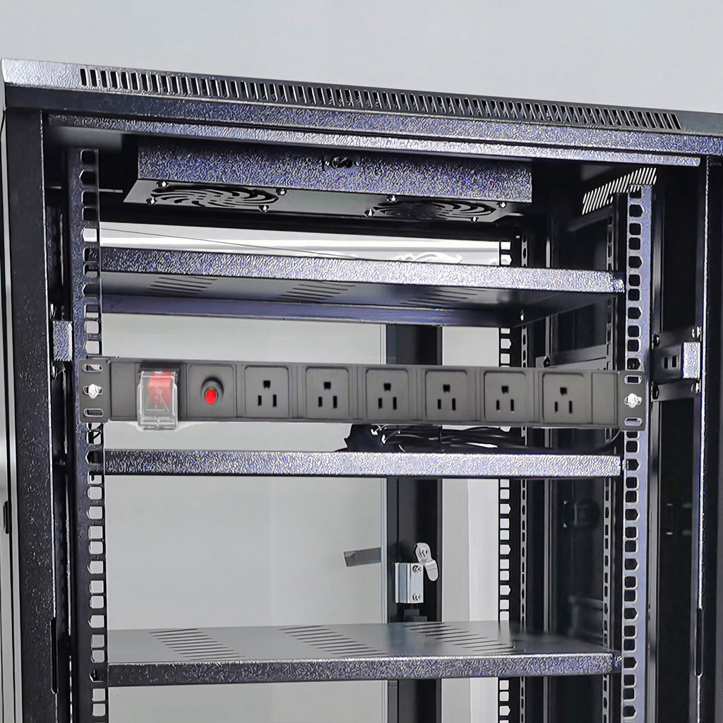 6-Outlet Server Cabinet Power Strip 19" On/Off Switch Fuse 6' Cords 18 ...