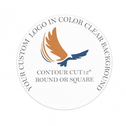 FixtureDisplays® 12" Color Contour Cut Square or Round Custom Logo Emb