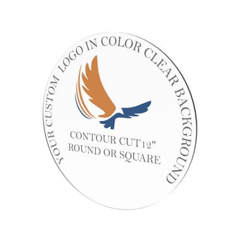 FixtureDisplays® 12" Color Contour Cut Square or Round Custom Logo Emb