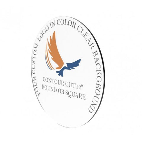 FixtureDisplays® 12" Color Contour Cut Square or Round Custom Logo Emb
