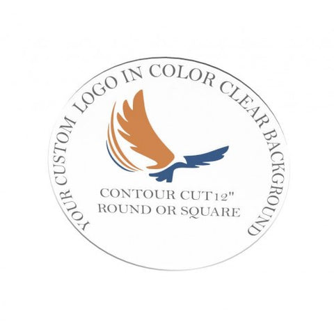 FixtureDisplays® 12" Color Contour Cut Square or Round Custom Logo Emb