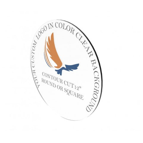 FixtureDisplays® 12" Color Contour Cut Square or Round Custom Logo Emb