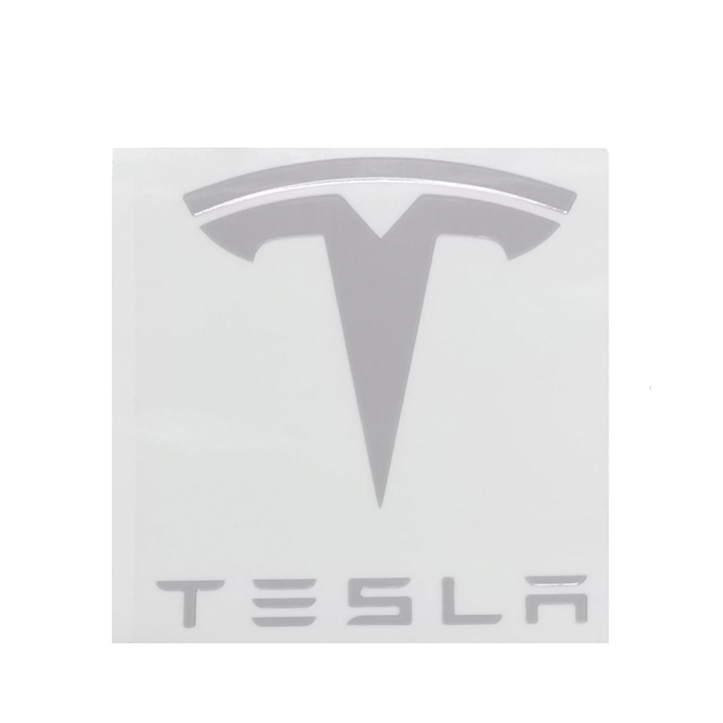 3.9X4.1" Tesla Car Logo Sliver Sticker Waterproof Vinyl Decal Masked 1 ...