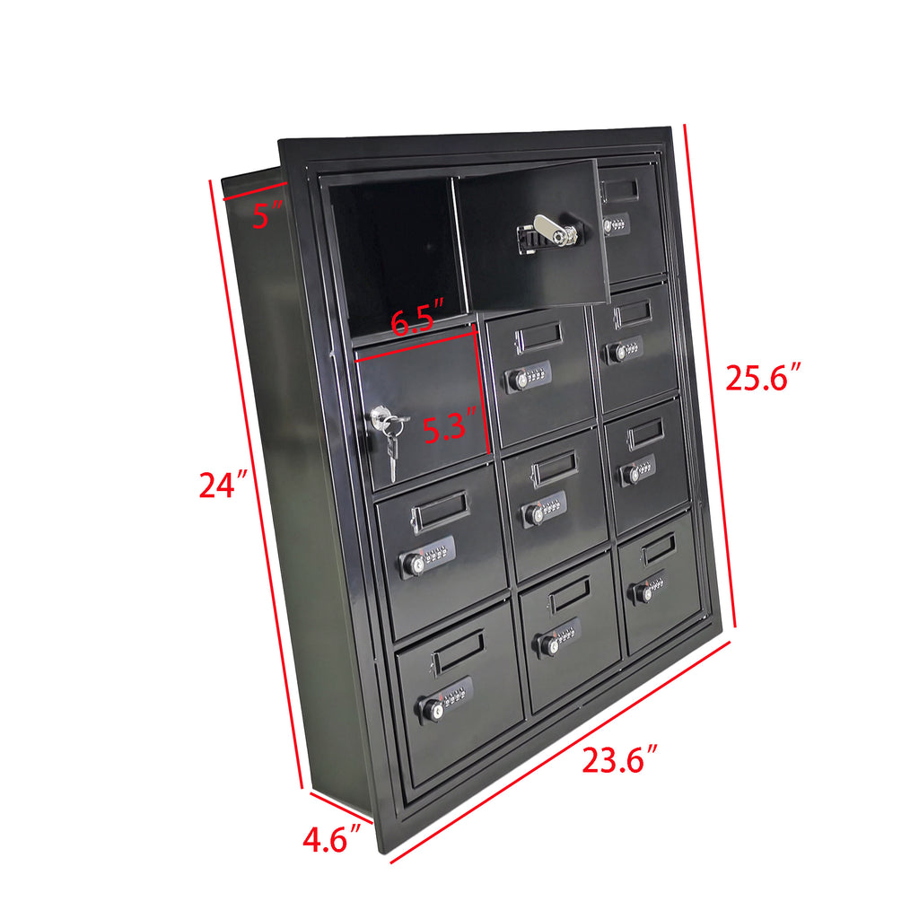 Recess Wall Mount Cellphone Locker 12 Door Admin Access Combo Locks 23 ...