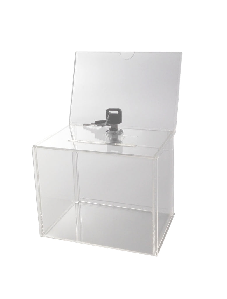 6.1_x_8.3_x_4.4_Acrylic_Ballot_Box_w/_6_x_4_Header_Lock_ _Clear_19216 ...