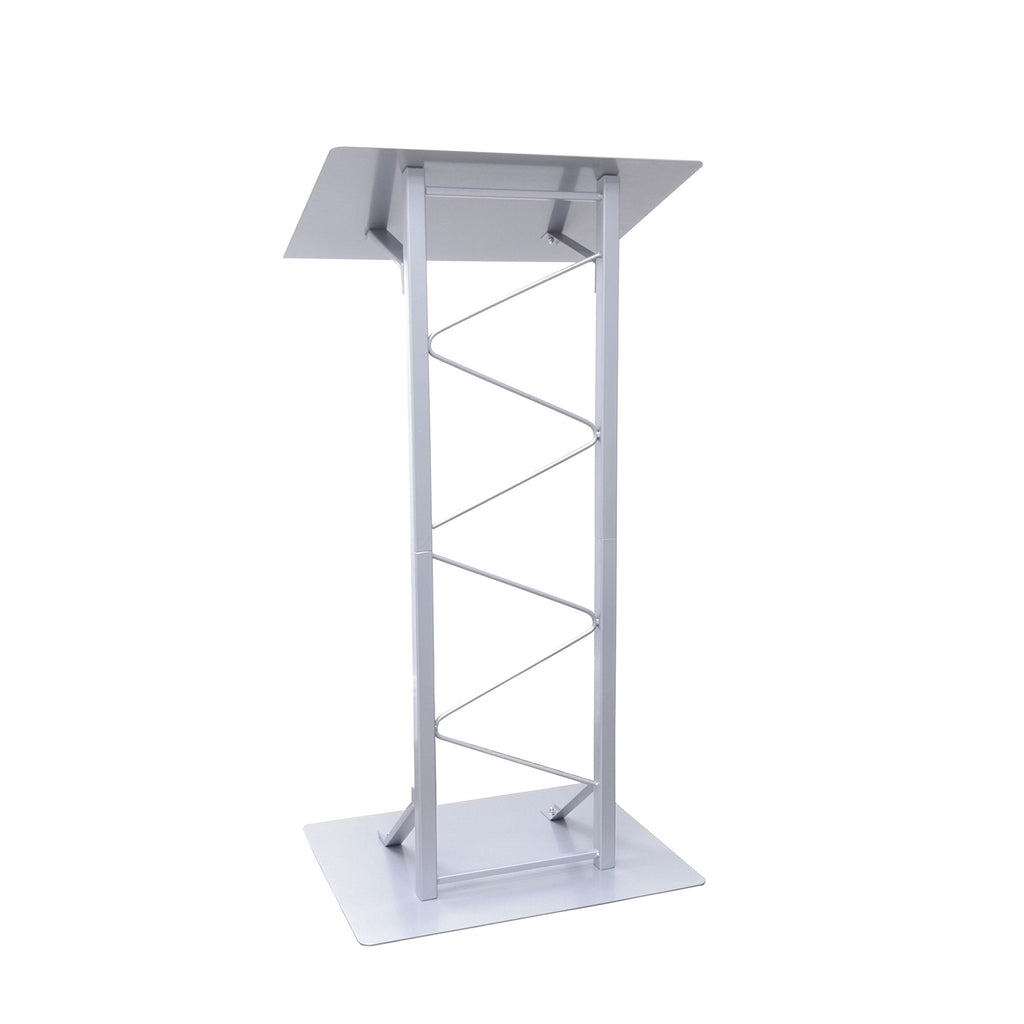 25_Single_Truss_Podium_for_Floor,_Steel_ _Silver_19627 – FixtureDisplays