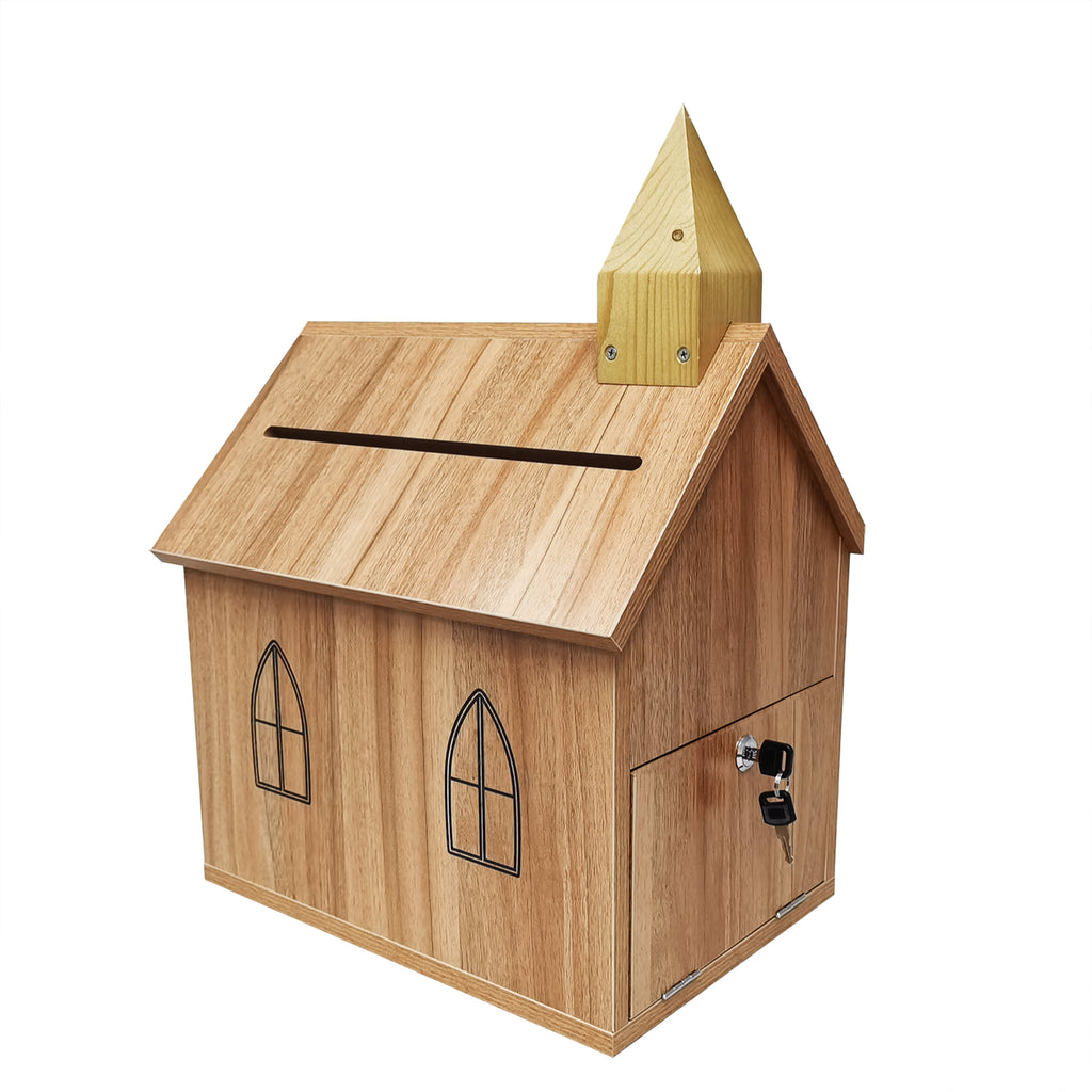 Wood Tithes Offering Donation Box Christian Cross, Church Collection 1 ...
