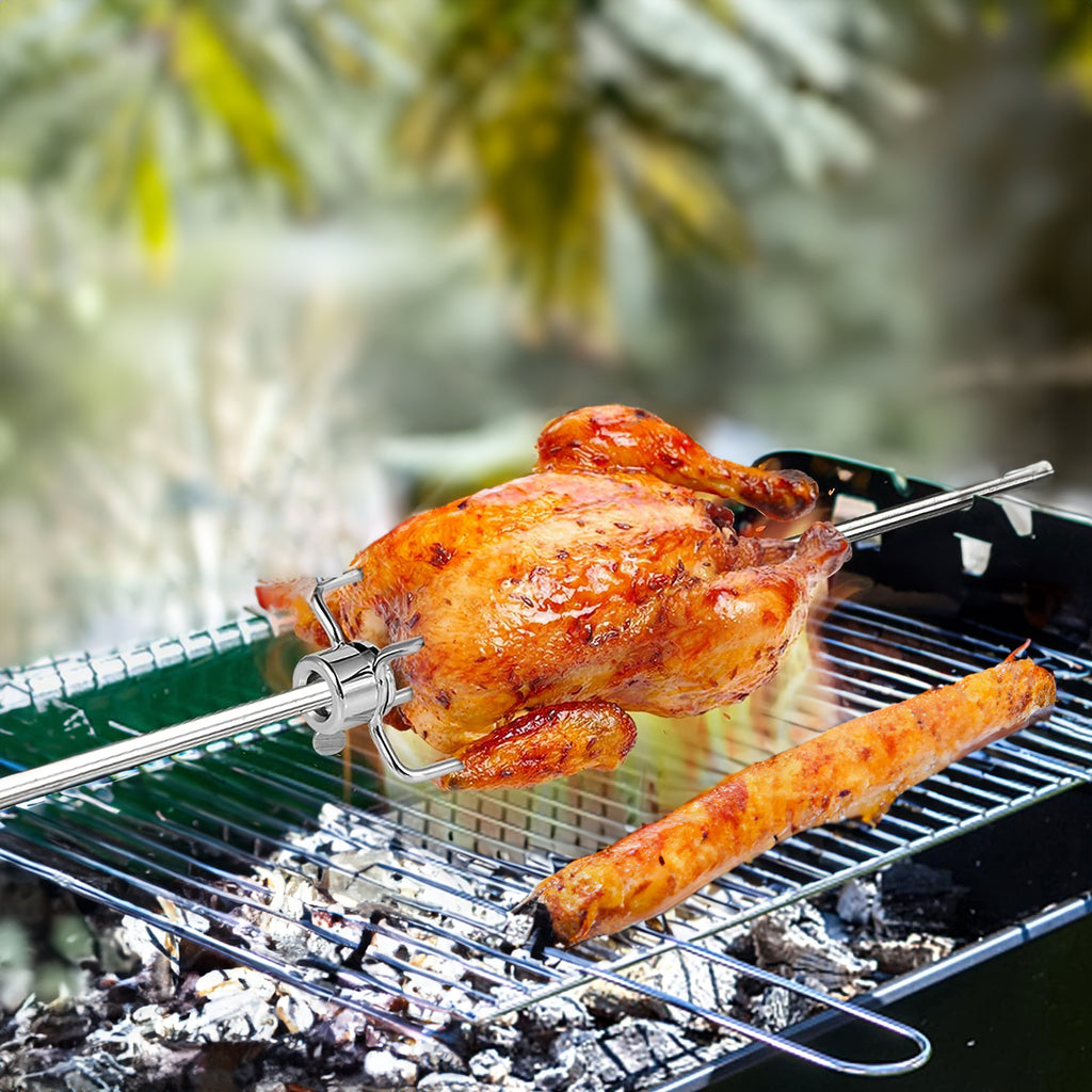Grill Rotisserie Meat Forks 2PK Fits 5/16 Inch Square Spit Rods Chicke ...