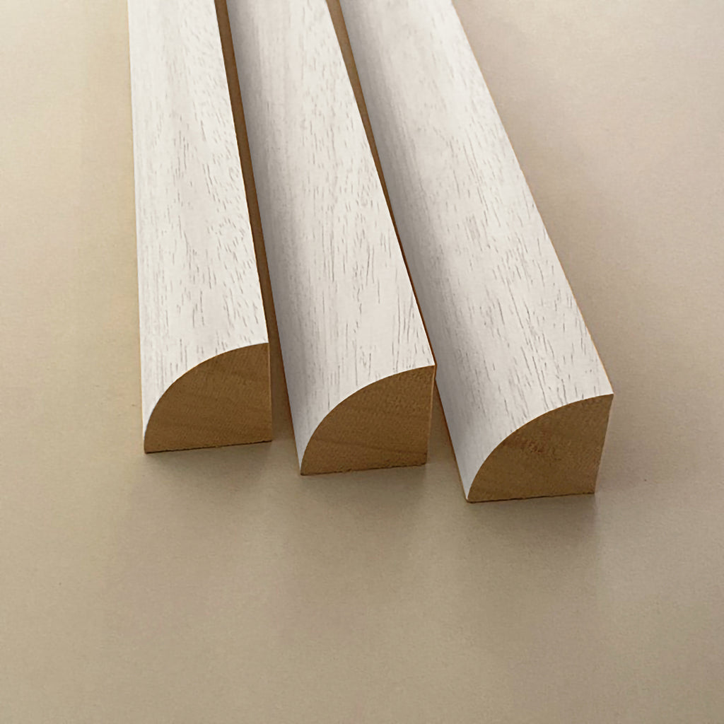 Quarter-Round Trim White Wood Corner Trim, 0.75" Radius X 104" Length ...