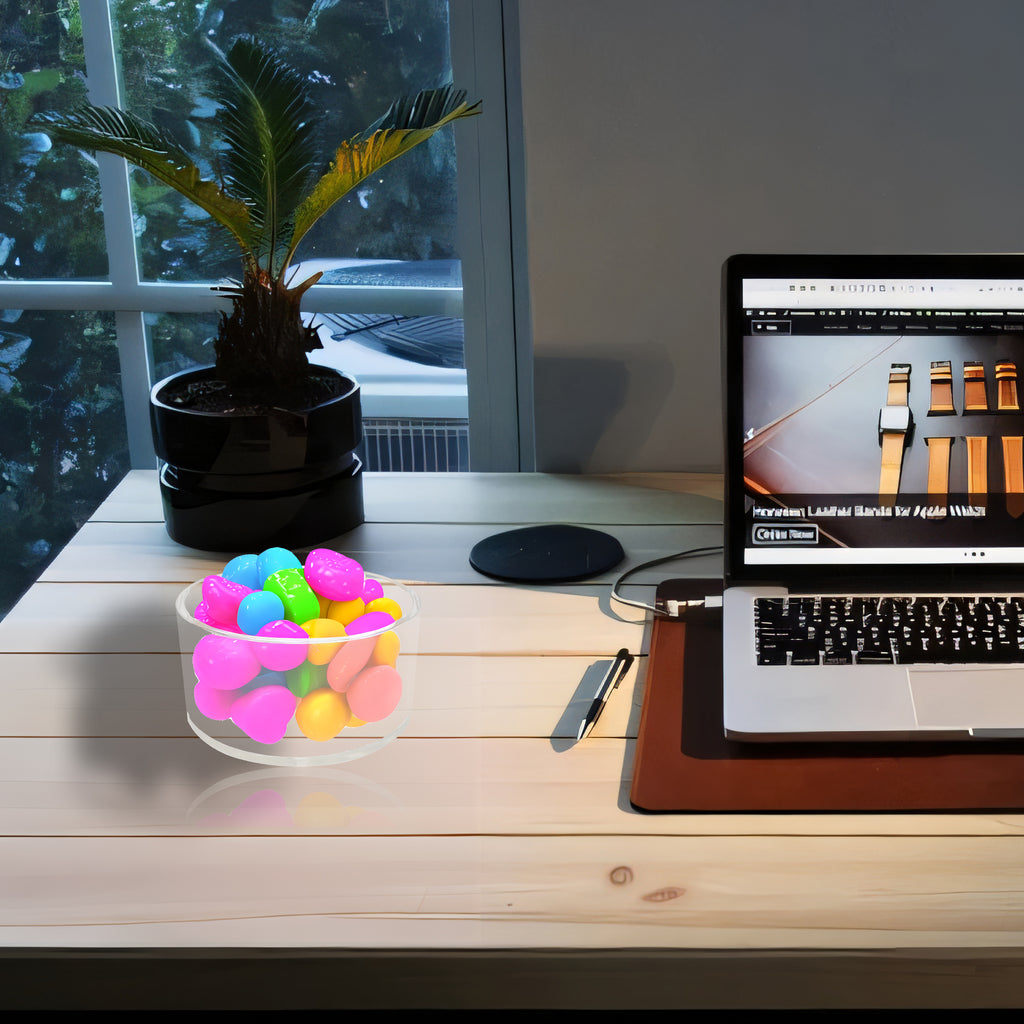 Acrylic Round Display w/ a Hole Transparent Cylinder Riser Stands Clea ...