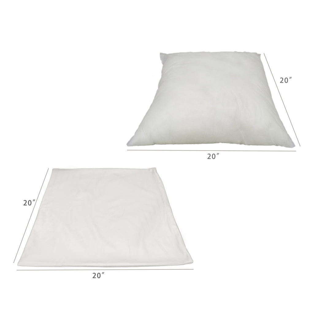 2PK 20 X 20 Inch Throw Pillows Insert with Grey Cover Lightweight Bed ...