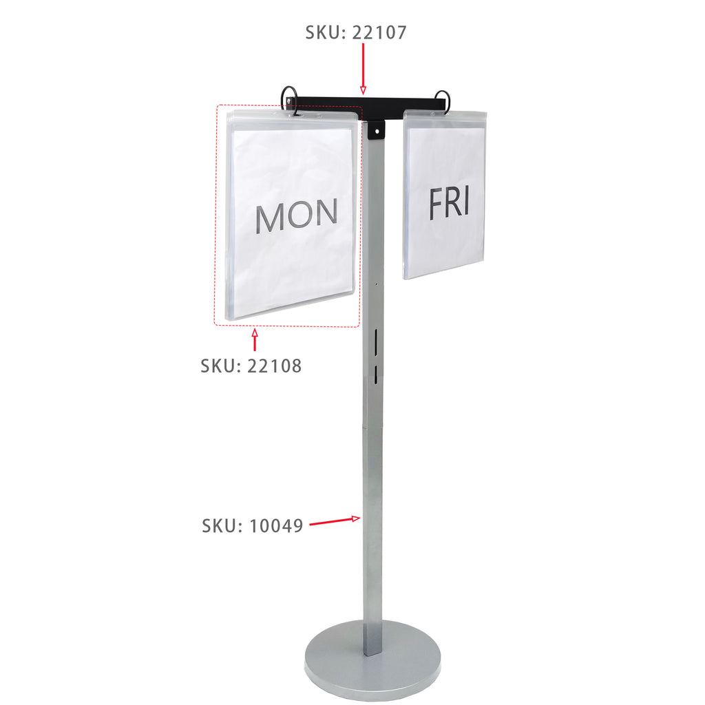 Double 8.5X11" Flip Chart Metal Stand 56" Tall Sign Holder with 10 Sle ...