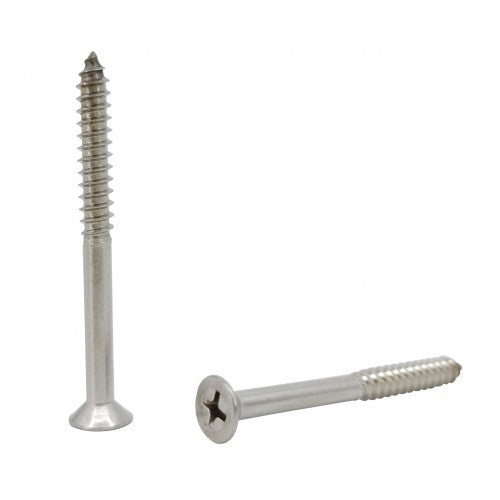 FixtureDisplays® #10 2" Wood Screw 100PCS Stainless Steel Counter Sunk