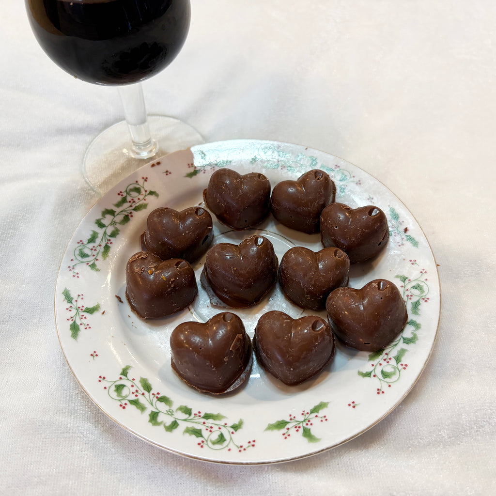 10-PIECE 3 OZ CHOCOLATE GOURMET HOMEMADE SNACK WITH NUTS RAISED HEART ...