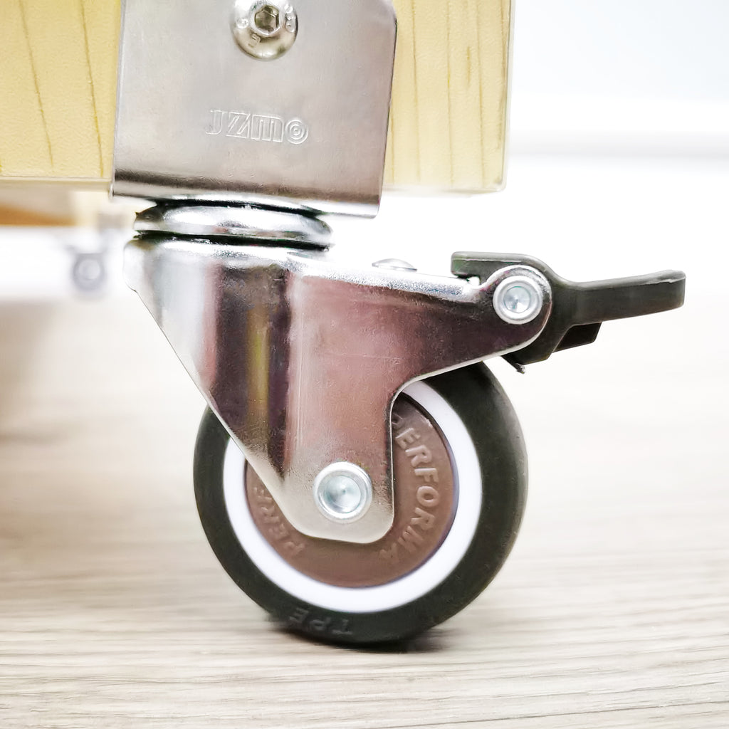 Edge Mount 18mm Board Panel 3" Caster Wheel Brake Castor with 0.7" U B ...