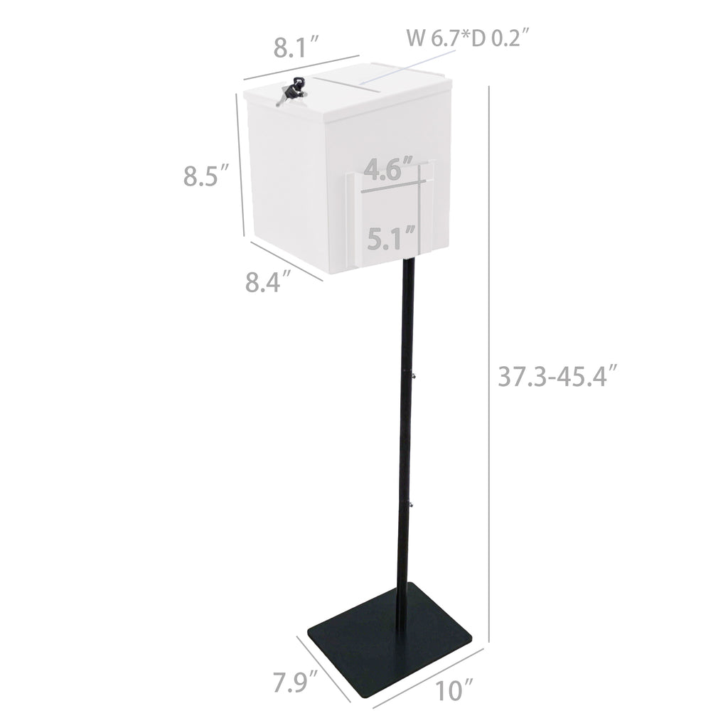 Black Metal Donation Box Floor Stand Lobby Foyer Tithes & Offering Sug ...