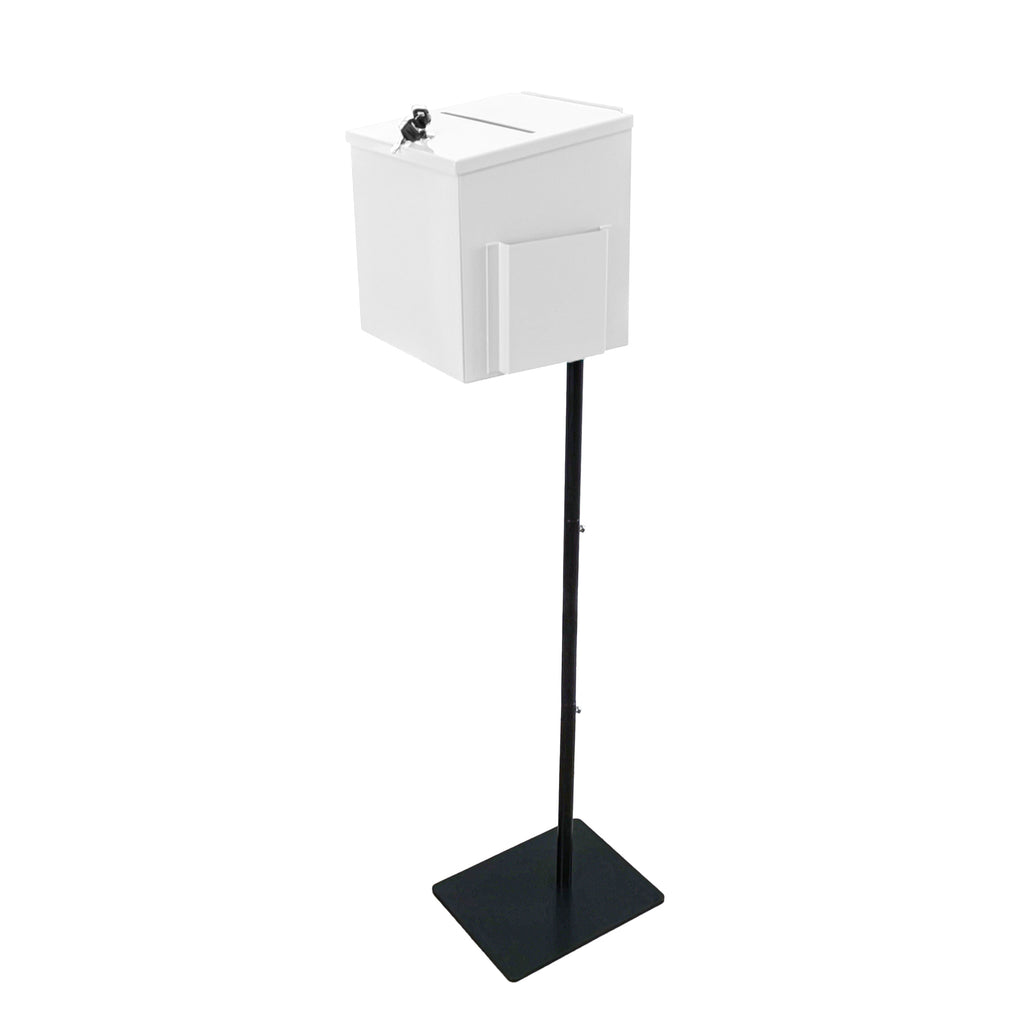 Black Metal Donation Box Floor Stand Lobby Foyer Tithes & Offering Sug ...