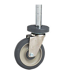Metro Round-Post Casters - 5" Rubber Swivel with Bumper – FixtureDisplays