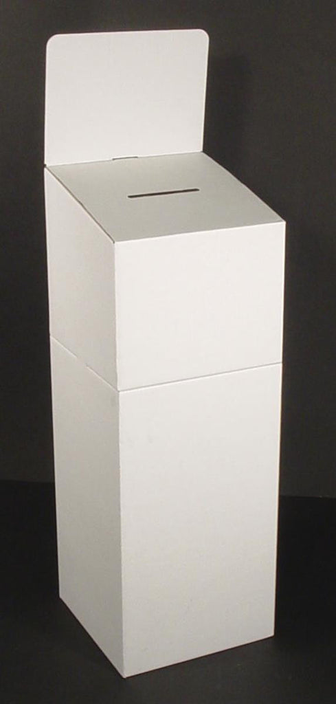 Cardboard Ballot Box with Header, Floorstanding or Countertop - White ...
