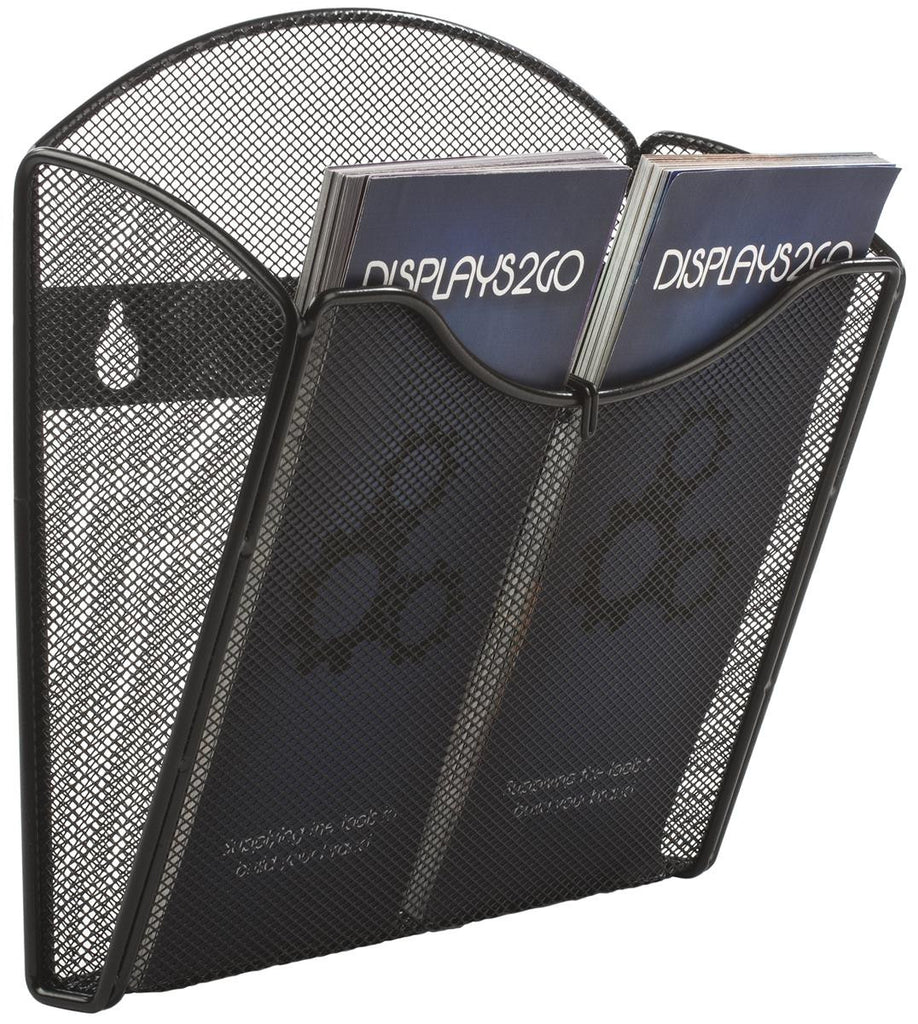 Single_Pocket_Literature_Holder_for_Wall,_Fits_8.5x11_&_4x9,_Mesh_ _Bl ...