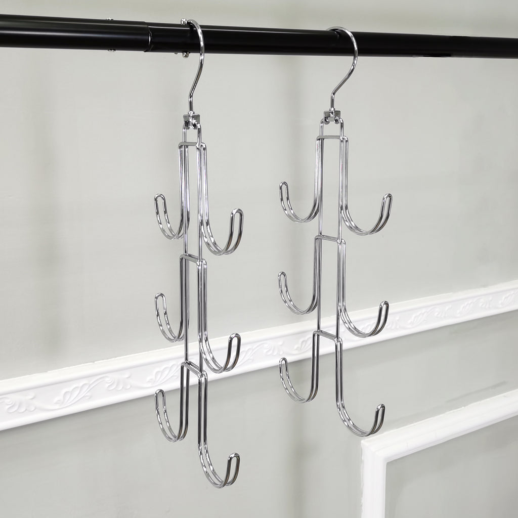 Doulbe Side Hanging U Hooks, 2PK Dual Wire Heavy Duty Silver Hanging H ...