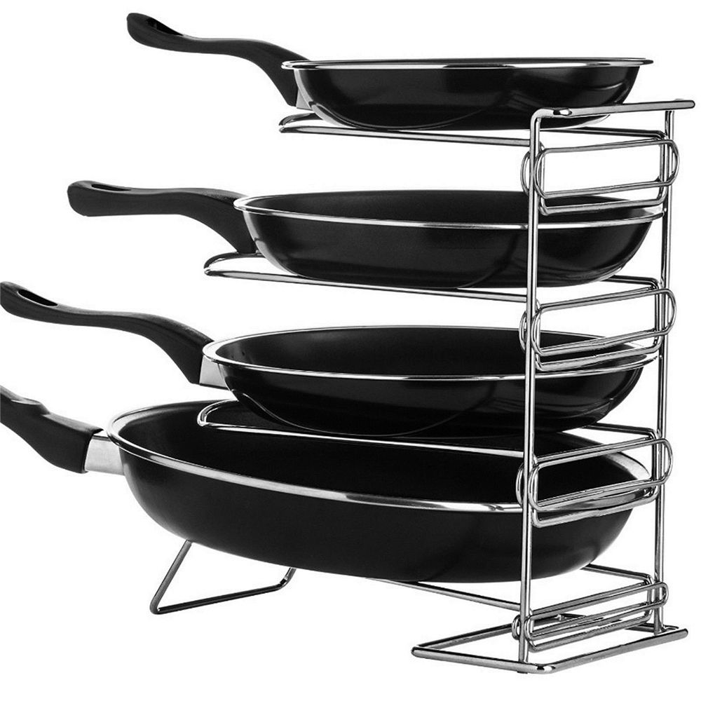 4 Tier_Pan_Organizer_Rack_Stainless_Steel_16733 – FixtureDisplays