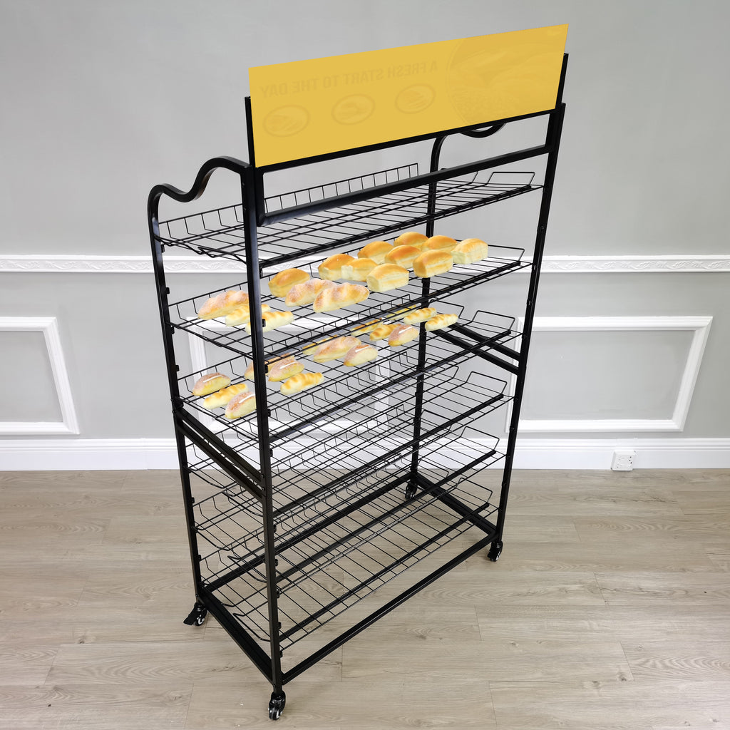 Bakery Display Rack Metal Wire Floor Stand 6 Shelves 39.5X18.5X67.8"Ta ...