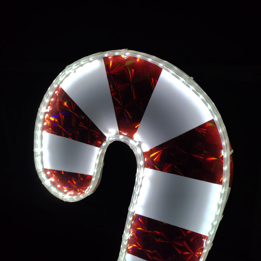 Christmas Candy Cane Indoor Outdoor Lighted Yard Sign Rope Light 110V ...