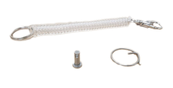 LABOR SAVER TETHER, 4" CURLY CORD W/SNAP, KEY RING, CLEVIS PIN 700203 ...